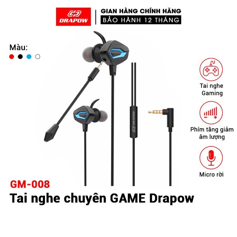 Tai nghe gaming Drapow GM-008 có mic riêng chống ồn nhỏ gọn thiết kế cho game thủ gamer | Shopee ...