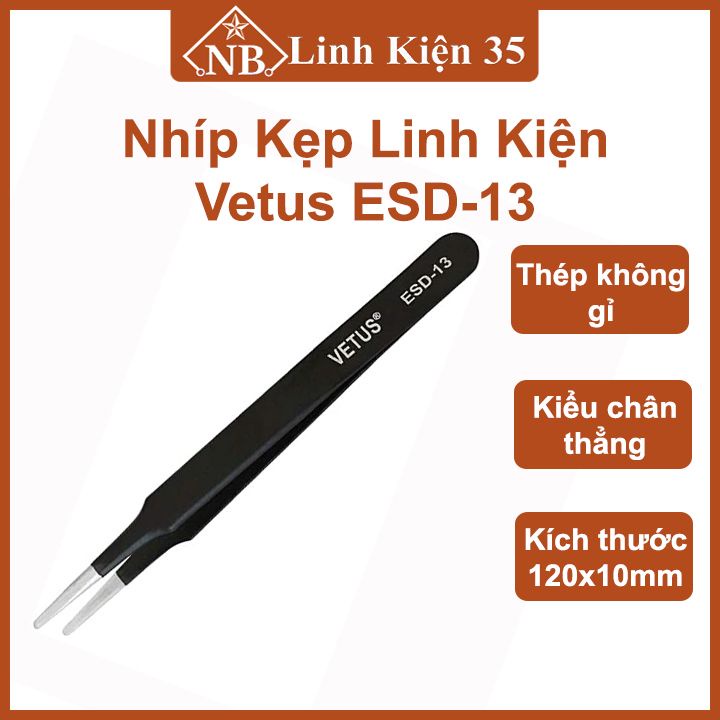 Nhíp kẹp linh kiện điện tử Vetus ESD-13 chân to thẳng bằng thép không rỉ | Shopee Việt Nam