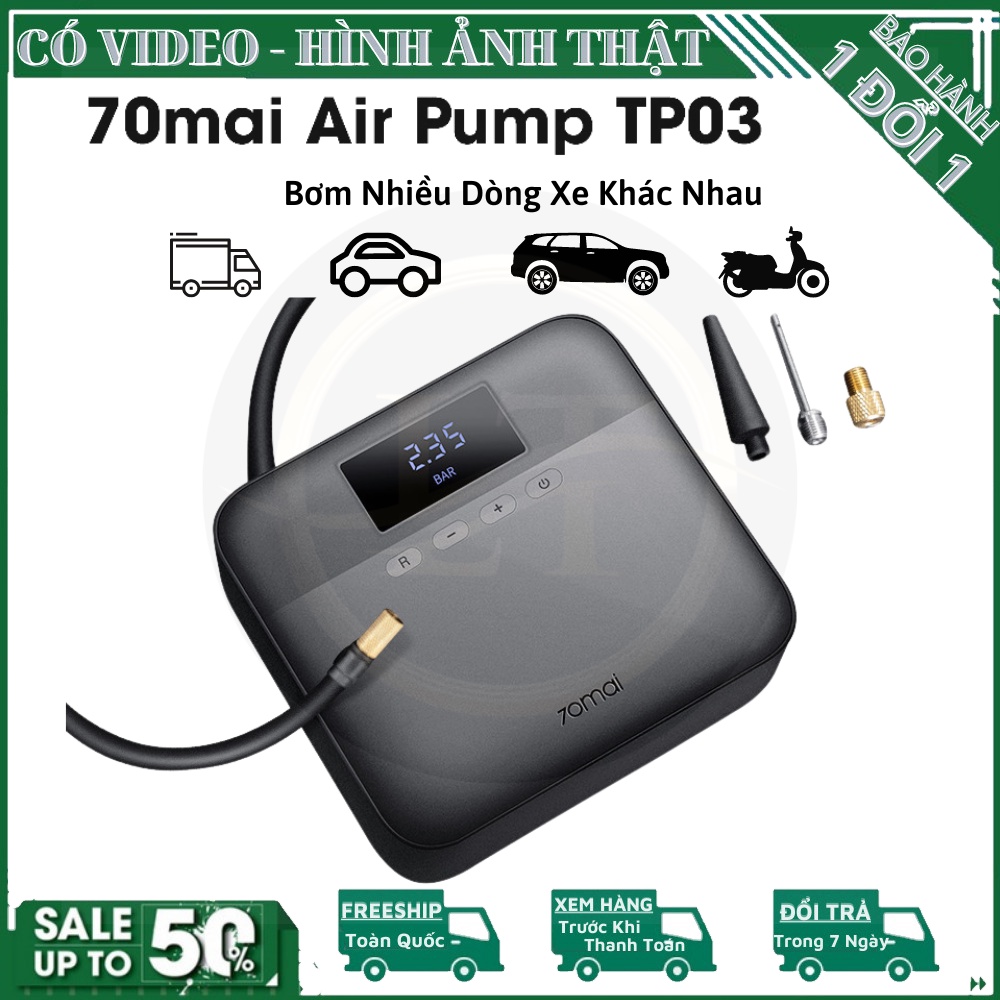 Máy Bơm Lốp Ô Tô Tự Động Xiaomi 70MAI Midrive TP03 Nhỏ Gọn Mini Bơm Khoẻ - 70mai Air Compressor ...