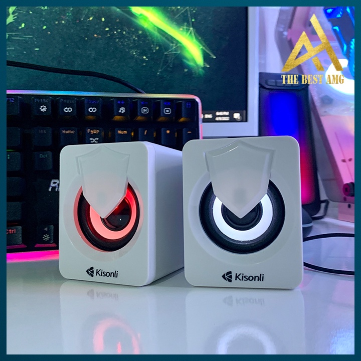 Loa Máy Tính Để Bàn Mini Led RGB 2.1 Kisonli U-3100 Màu Trắng - Loa Vi ...