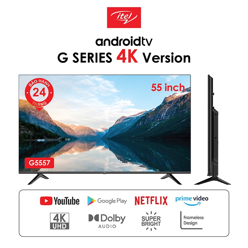 Android Smart Tivi 4K UHD ITEL 55 Inch G5557 - Miễn phí lắp đặt ...
