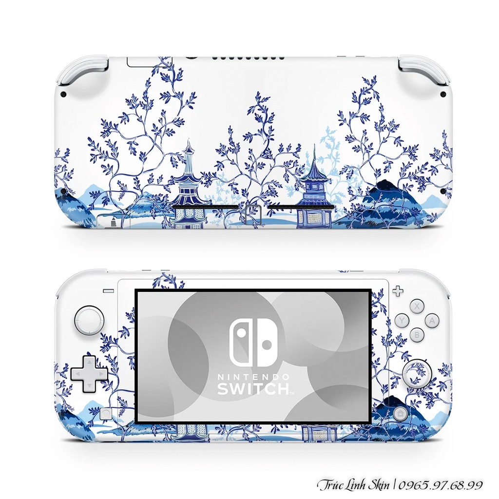 Skin decal dán Nintendo Switch Lite mẫu thủy mặc (đã cắt sẵn, dễ dán ...