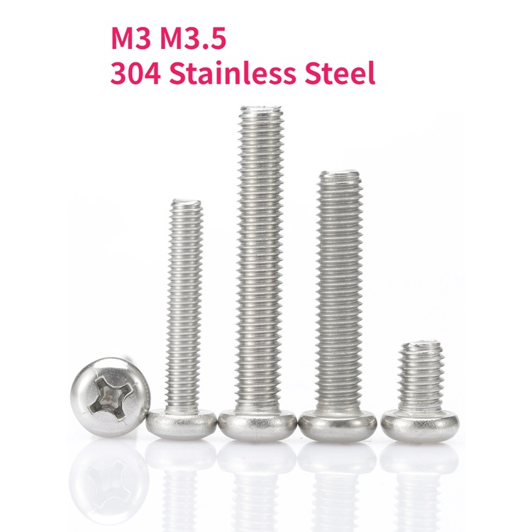 Ốc Vít Đầu Tròn Chữ Thập Bằng Inox 304 M3 M3.5 Chuyên Dụng | Shopee Việt Nam