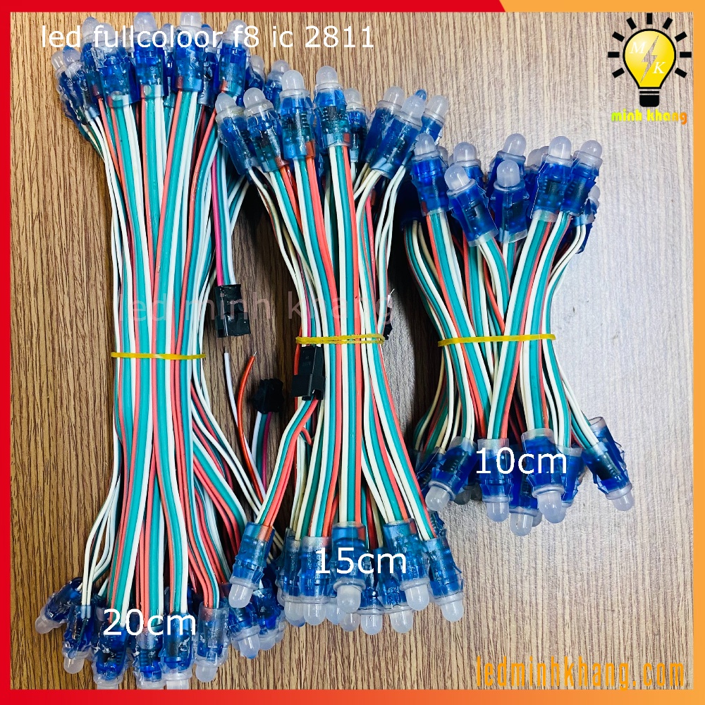 Led Full IC 1935, 2811, 1903, 1916, 1908, 8206 ngoài trời, led đúc F8 full color (Dây 50 LED ...