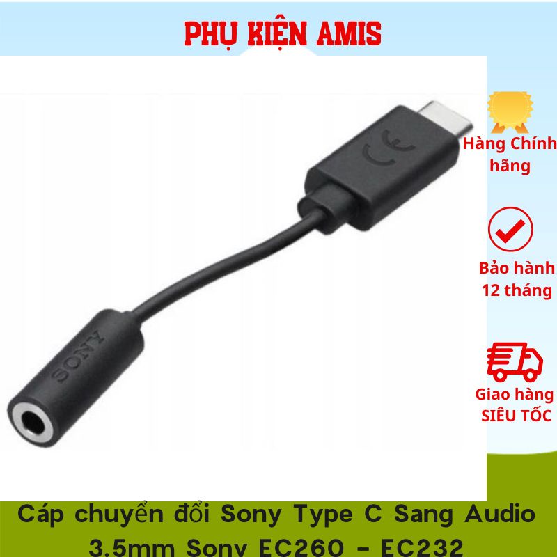 Cáp chuyển đổi Sony Type C Sang Audio 3.5mm,Cáp USB Type-C™ Sony EC260 ...