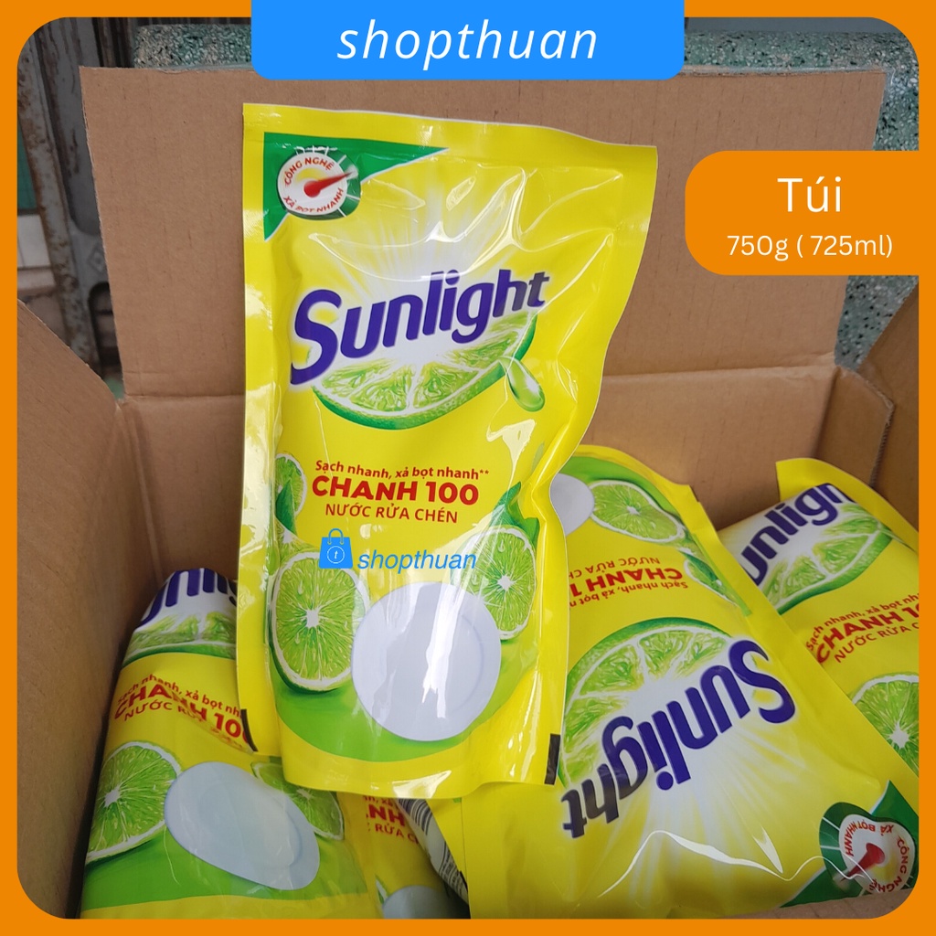 Nước Rửa Chén Sunlight Chanh 100 túi 750g ( 725ml ) | Shopee Việt Nam