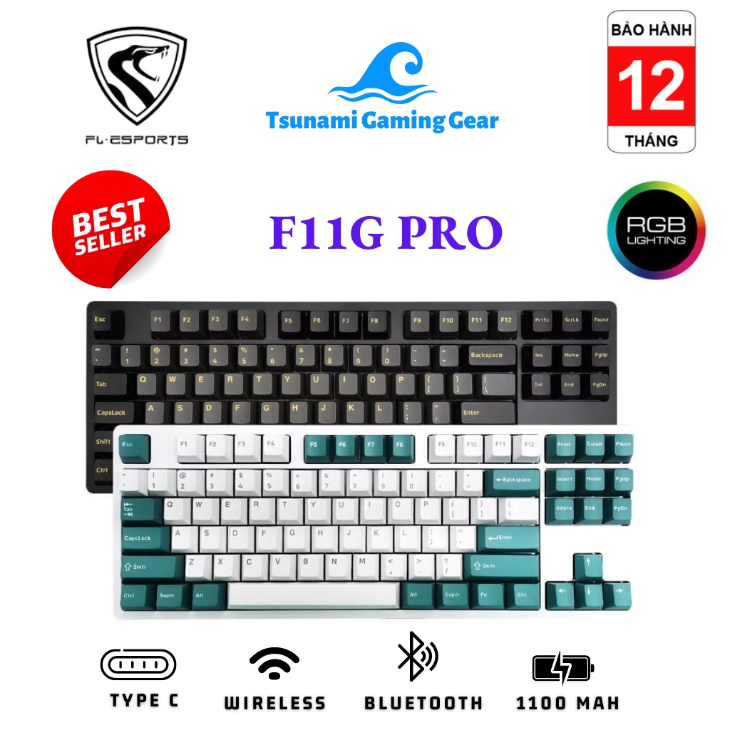 Bàn phím cơ FL-Esports F11G Pro Aqua Green/ Polar Night Black RGB ...