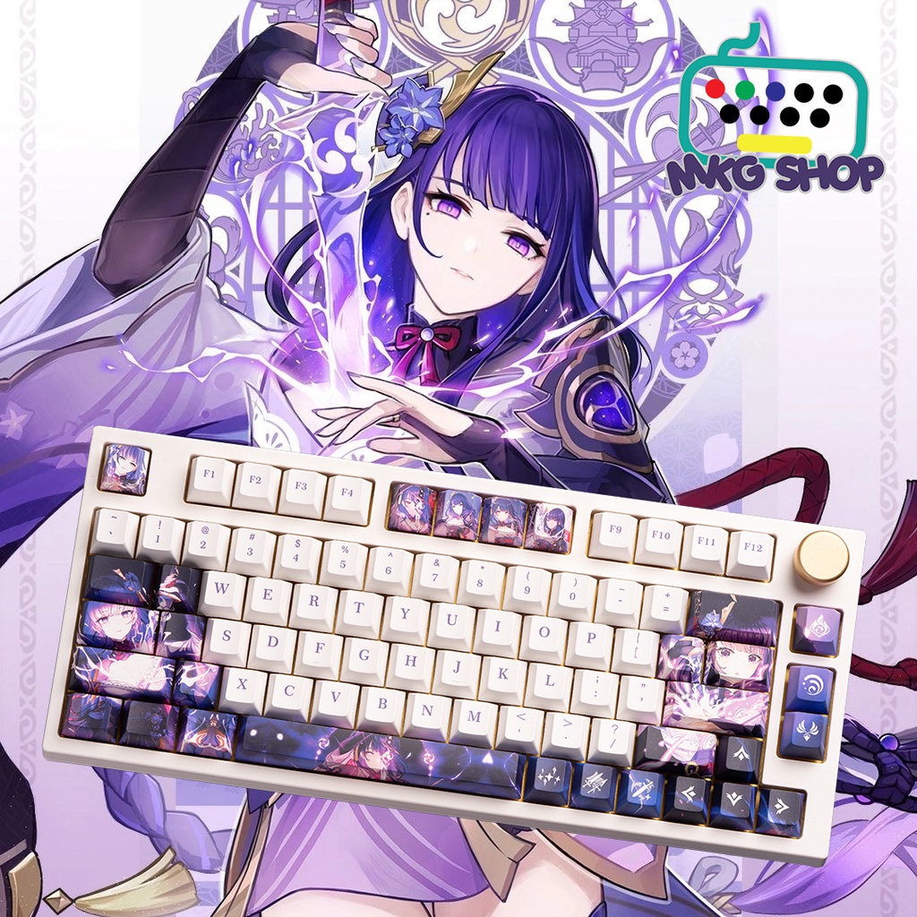 Keycap Genshin Impact Raiden Shogun nhựa PBT in nhiệt cực sắc nét ...
