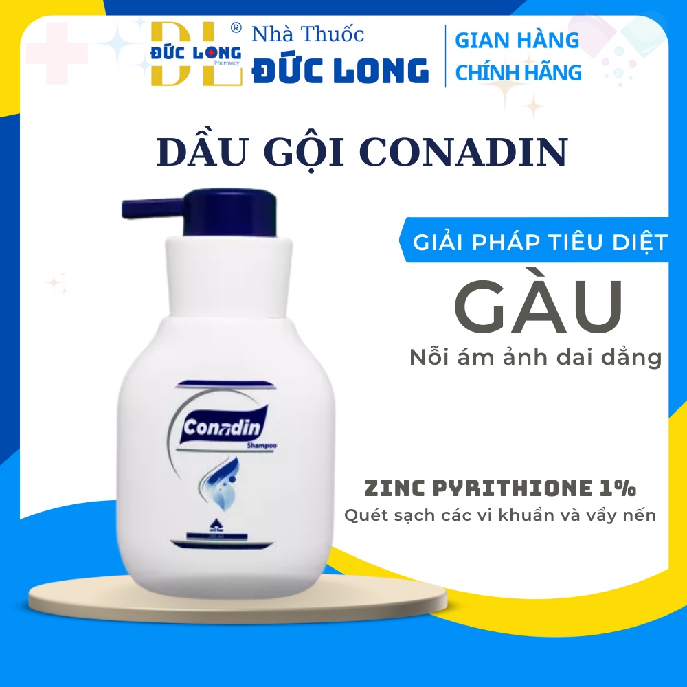 Dầu gội đầu Conadin Shampoo - Sạch gầu, giảm ngứa - Chai 285ml | Shopee ...