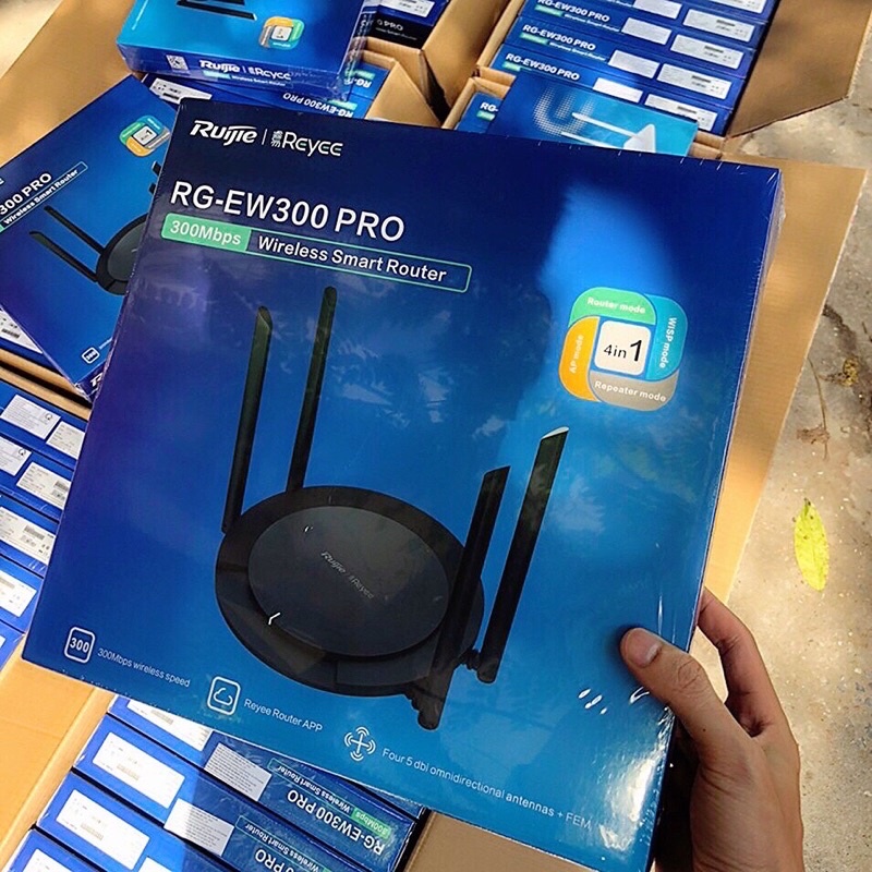 Bộ phát WiFi 4 râu 300Mbps, quản lý qua app Ruijie RG-EW300 PRO EW300 ...