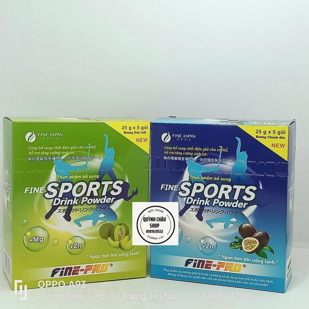 GÓI PHA NƯỚC BÙ ĐIỆN GIẢI FINE SPORTS DINK POWDER HỘP 5 GÓI X 500ML ...