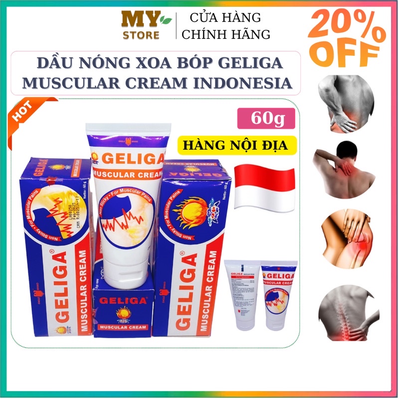 (Nội Địa) Dầu Nóng Xoa Bóp Geliga Muscular Cream Indonesia 60g | Shopee ...