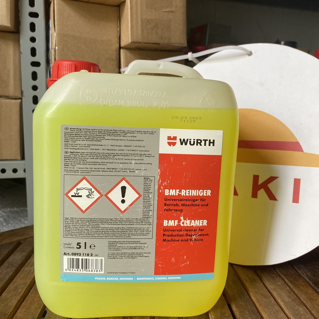 Can tẩy rửa đa năng Wurth can 5l: dung dịch vệ sinh nội thất ô tô, vệ ...