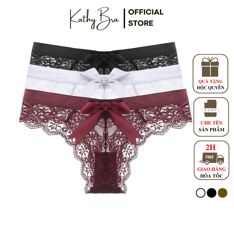 Q02 Quần Lót Ren KATHY BRA Lọt Khe Đính Nơ Sexy Quyến Rũ Chuẩn QC Cao ...
