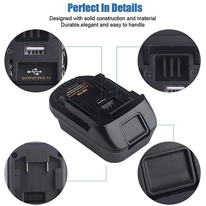 Bộ chuyển đổi công cụ sạc Li-Ion DM18M Chuyển đổi pin 20V sang 18V cho Milwaukee M18 Makita ...