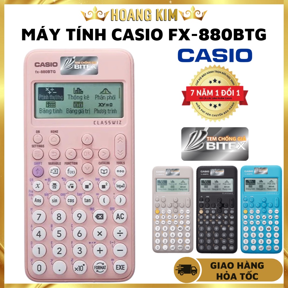 Máy tính Casio FX-880BTG NEW chính hãng dành cho học sinh,màn hình LCD ...