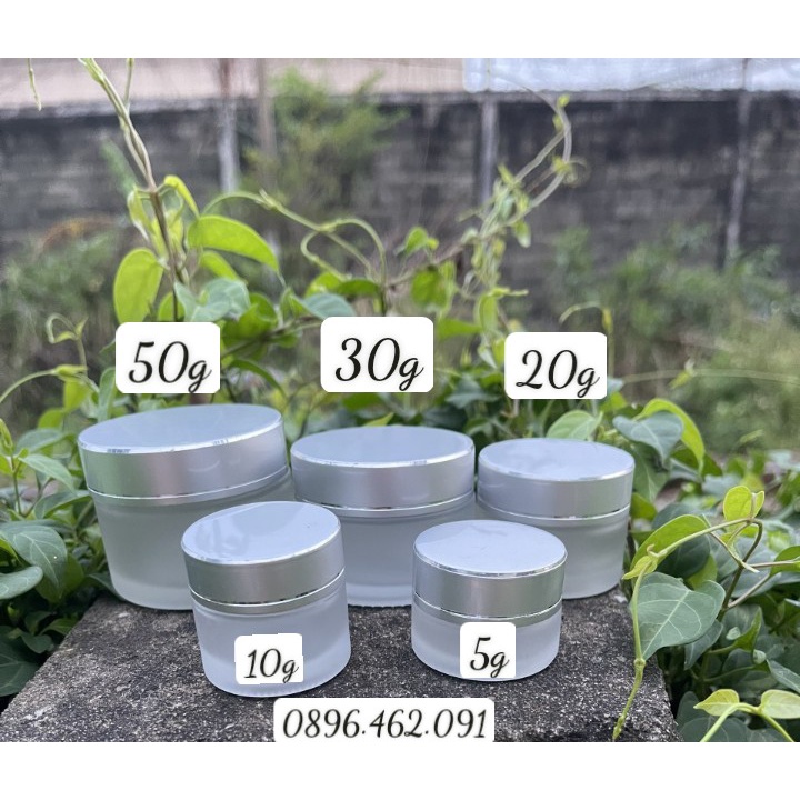 HỦ THỦY TINH ĐỰNG MỸ PHẨM , ĐỰNG KEM - HỦ THỦY TINH NẮP BẠC 5G/10G/15G/30G/50G | Shopee Việt Nam