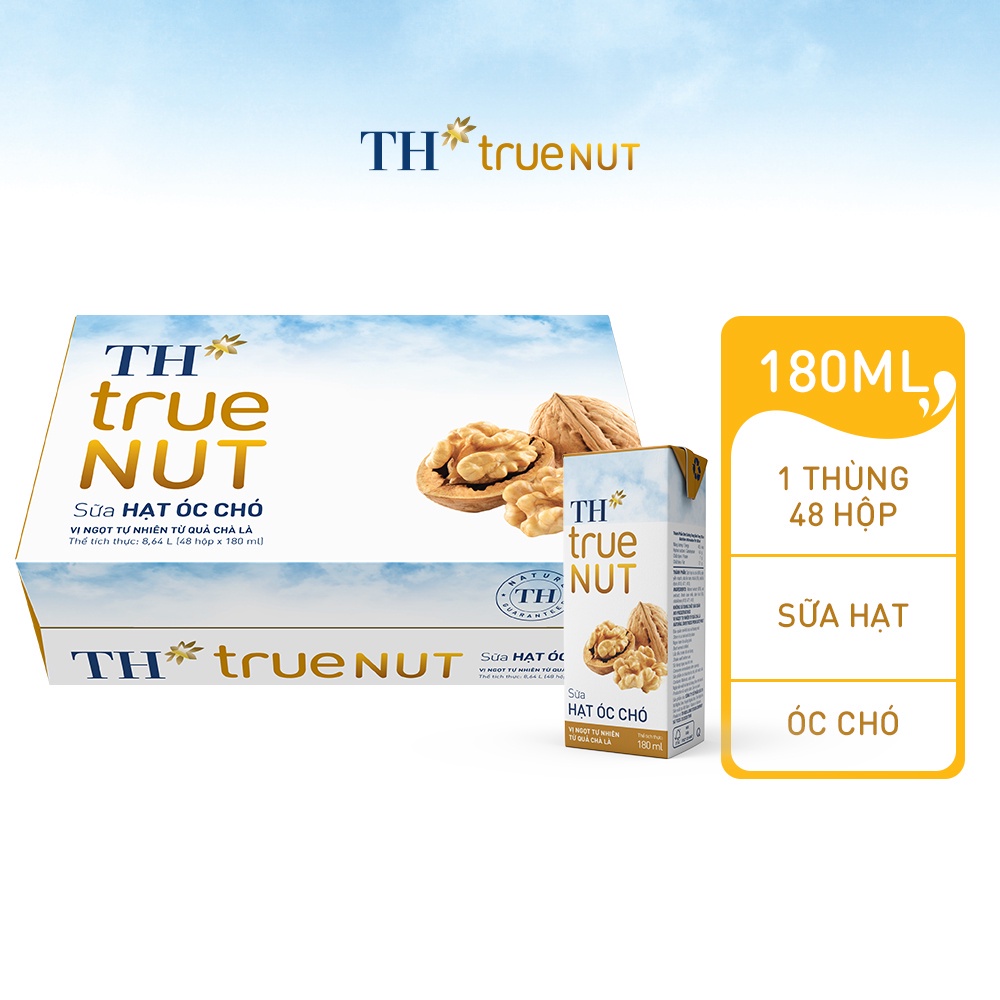 [HSD T12-2024] Thùng 48 hộp Sữa Hạt Óc Chó TH True Nut 180ml/hộp ...