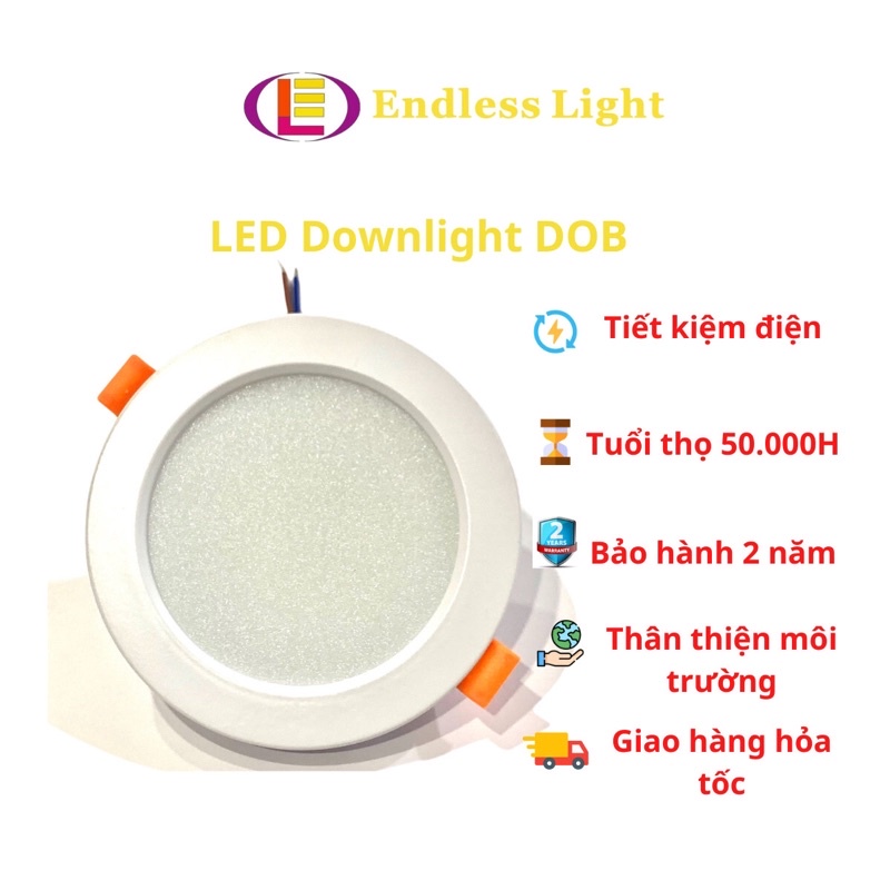 Đèn âm trần 9W viền trắng LED Downlight DOB | Shopee Việt Nam