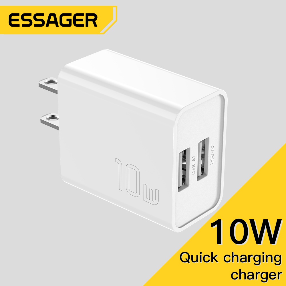 Cốc sạc nhanh ESSAGER hai cổng USB 5V / 2A 10W 100V-240V cho điện thoại android | Shopee Việt Nam
