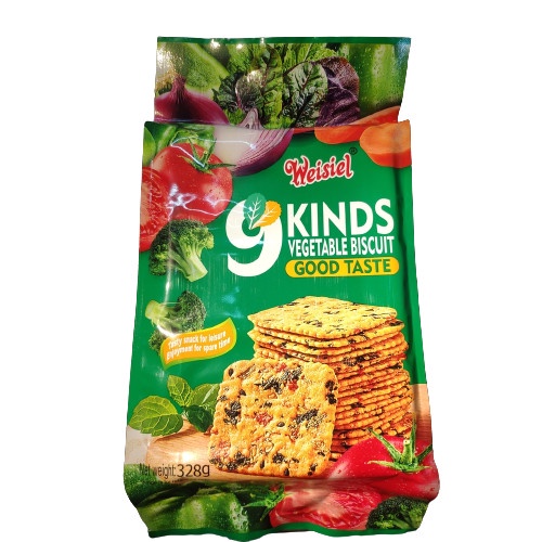 Weisiel bánh quy ăn kiêng 9 loại rau củ 328g - Vegetable biscuit - Gói ...