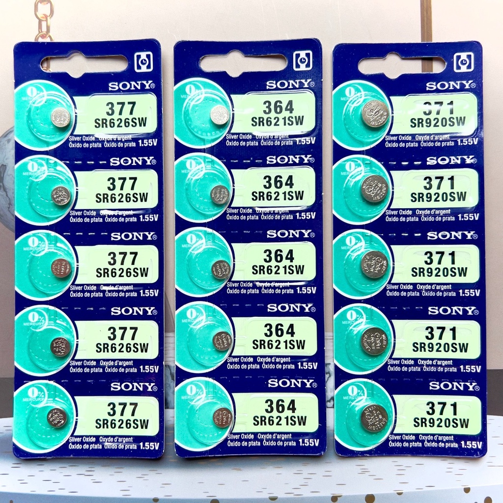 Vỉ 5 Viên Pin Sony SR621SW / SR626SW / SR920SW / SR521SW / SR927SW Đồng ...