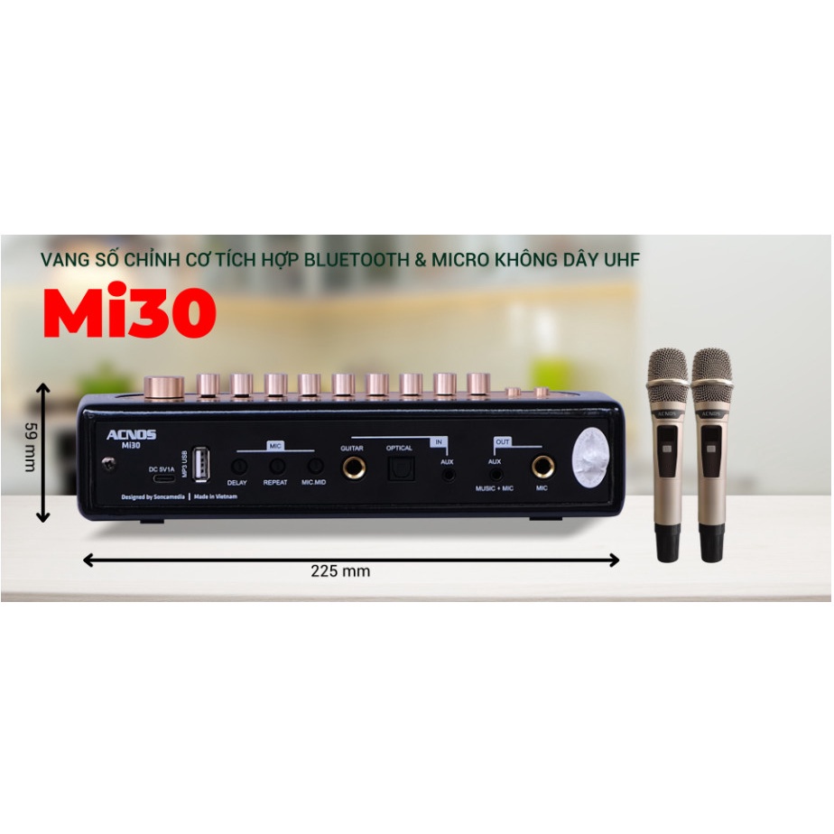 Vang số chỉnh cơ tích hợp Bluetooth và Micro không dây UHF Acnos Mi30 | Shopee Việt Nam