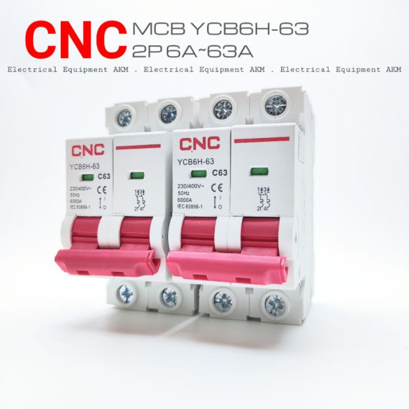 Aptomat MCB 2 Pha YCB6H-63 CNC 6A~63A, Dòng Cắt 6kA (Hàng chính hãng ...