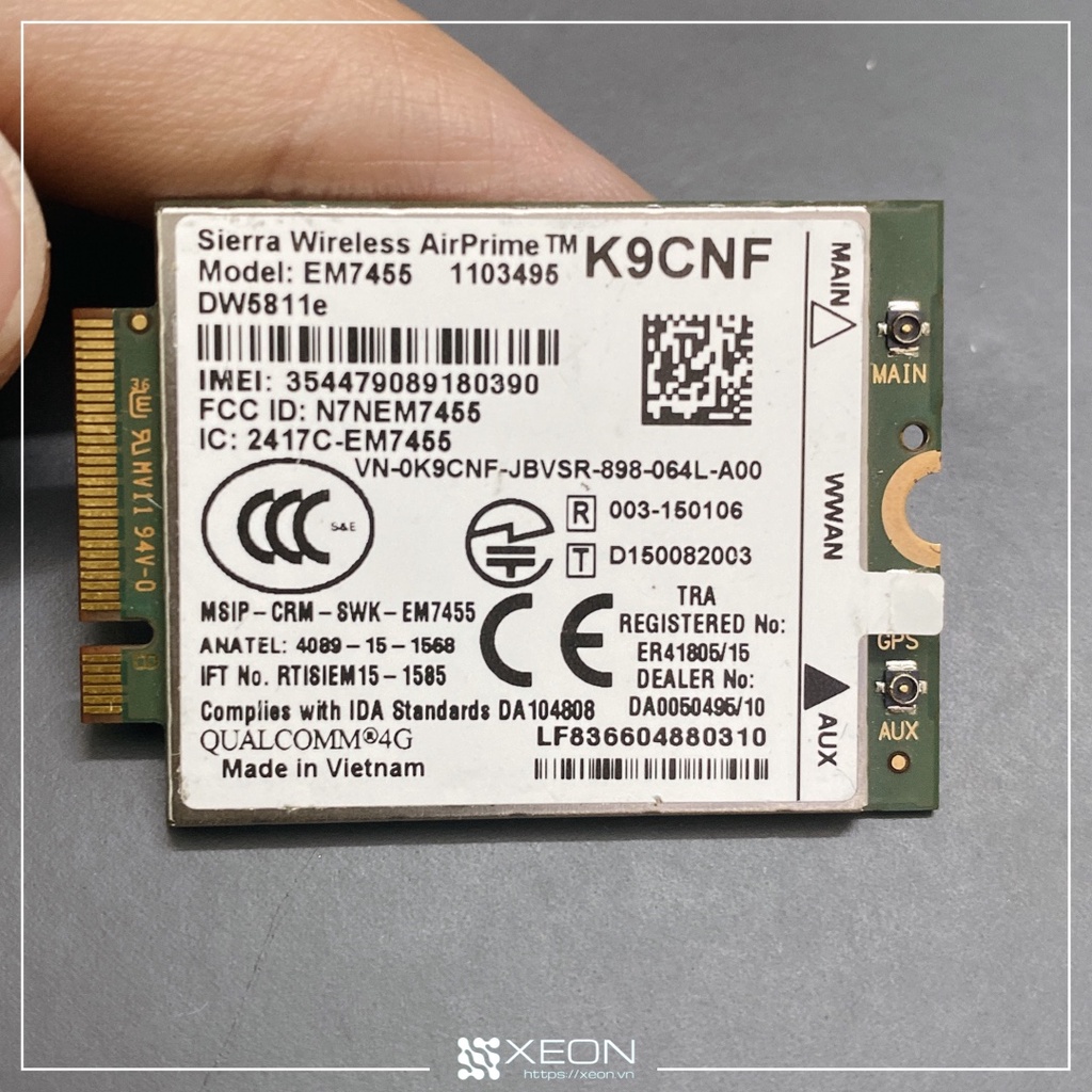 Card WWAN 3G - 4G Sierra Wireless Airprime Model EM7455 / DW5811e cho ...