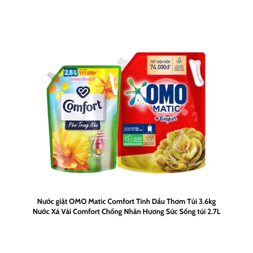 [QUÀ TẶNG KHÔNG BÁN] Combo Gift Unilever: Nước giặt OMO Matic Comfort ...