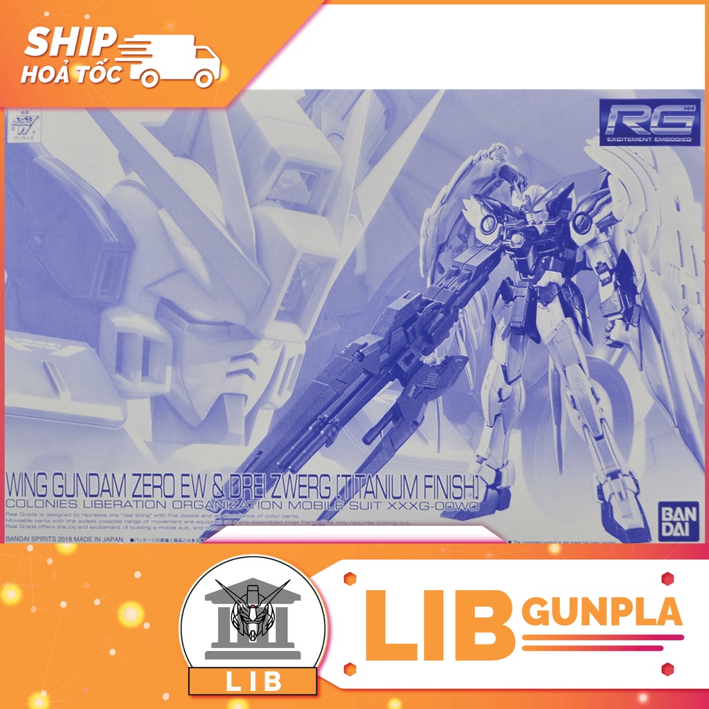 Mô hình lắp ráp Gundam RG 1/144 Wing Gundam Zero EW & Drei Zwerg ...