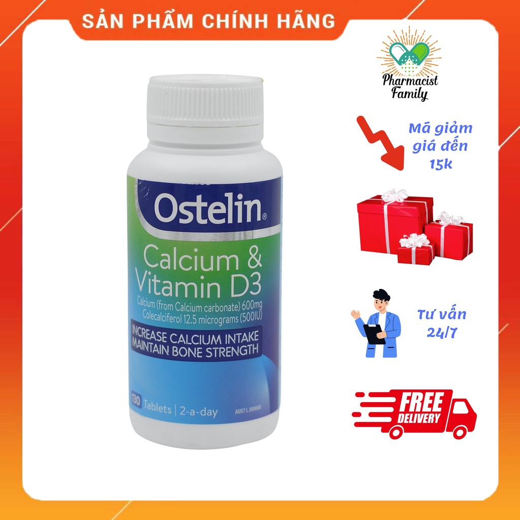 [ÚC] Thực Phẩm Bổ Sung Canxi Ostelin Calcium - Vitamin D3 130 Viên - Date xa | Shopee Việt Nam