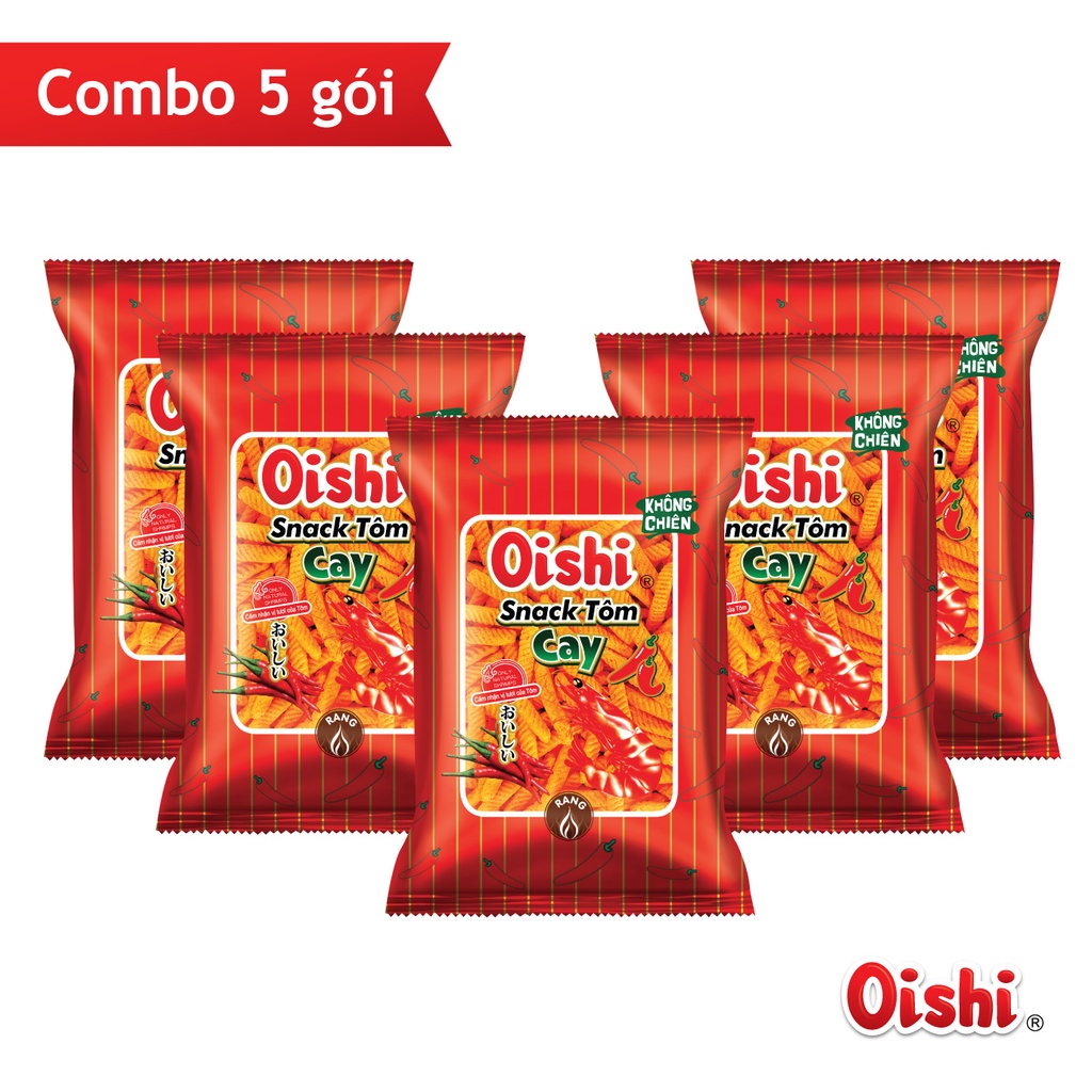Combo 5 gói Oishi Snack Tôm Cay (68g/gói) | Shopee Việt Nam