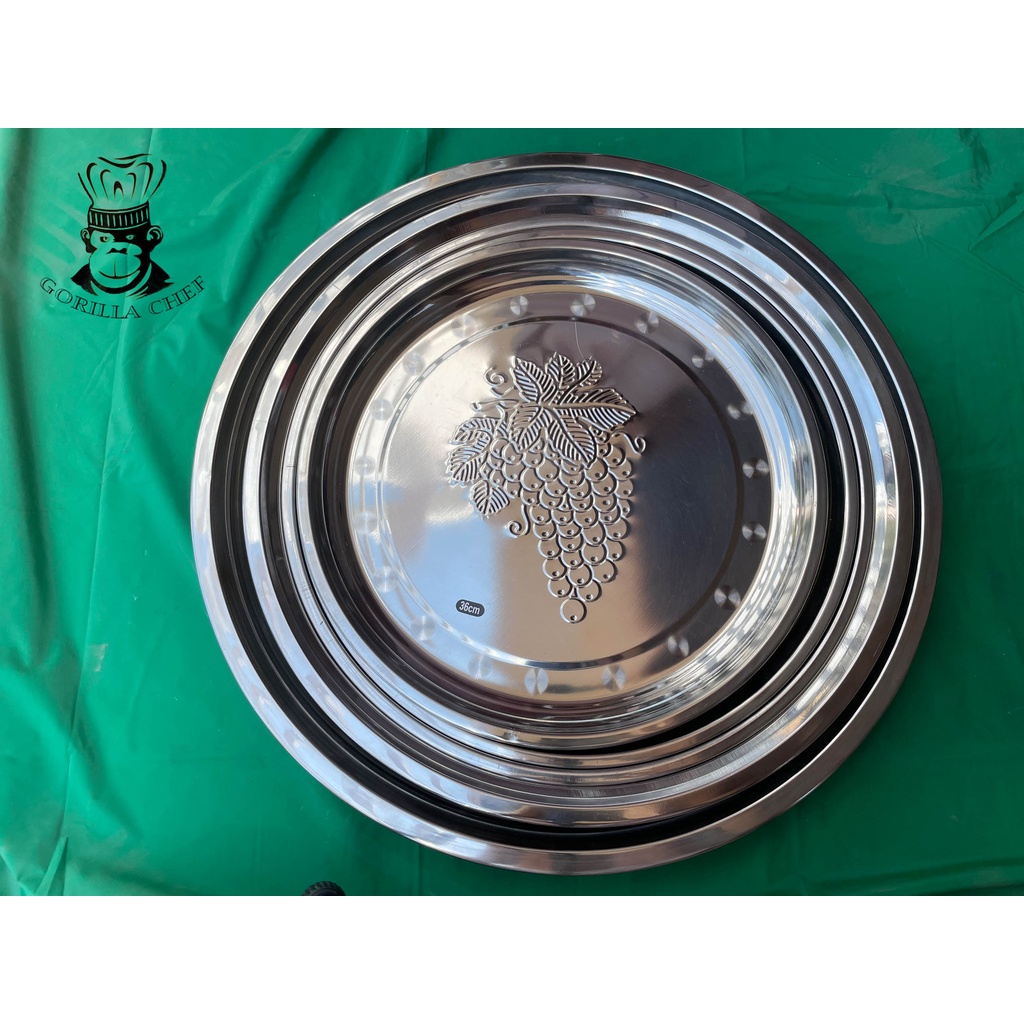 mâm inox tròn nho Gorilla chef cao cấp (5 kích thước) | Shopee Việt Nam
