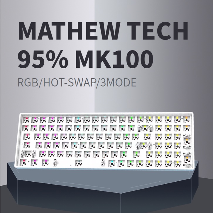 MK100 Mechanical Keyboard Kit RGB Light Bluetooth 2.4g/wired Three-mode ...