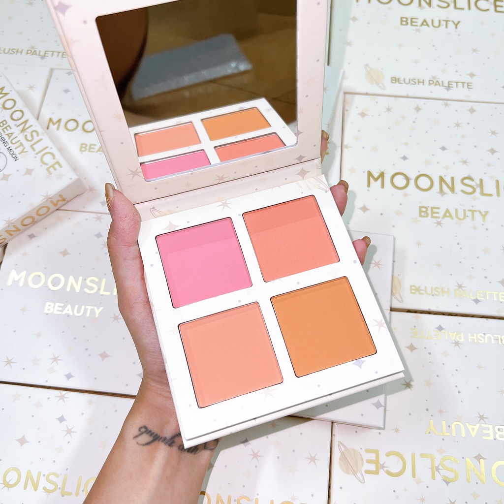 Bảng má hồng Moon Slice Beauty 4 ô & 9 ô chuẩn màu tone cam hồng siêu ...