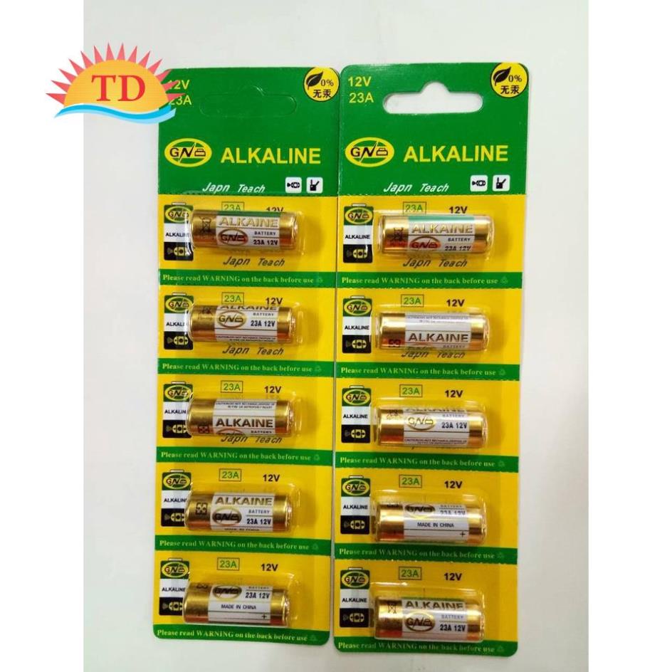 Pin 12V 23A GN Alkaline pin điều khiển cửa cuốn ,remote xe điện, xe máy ...