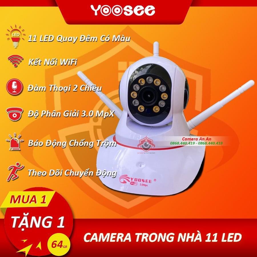 Camera Yoosee 3 râu 5.0 11LED combo kèm thẻ nhớ (BH 1 năm) full phụ ...