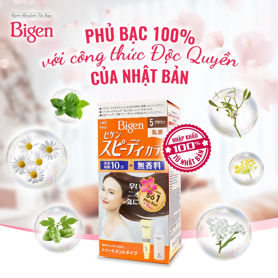 ( màu cam) THUỐC NHUỘM TÓC PHỦ BẠC NHẬT BẢN BIGEN HOYU SỐ 5 - MÀU NÂU SẪM | Shopee Việt Nam