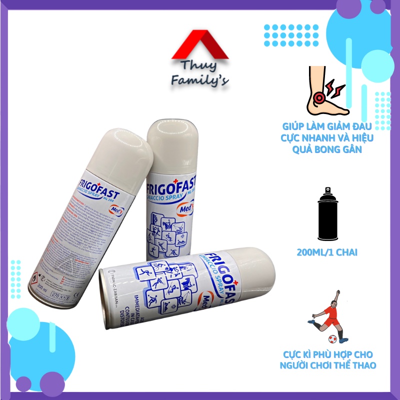 Chai xịt lạnh, xịt giảm đau FRIGOFAST 200ml nhập khẩu Ý | Shopee Việt Nam