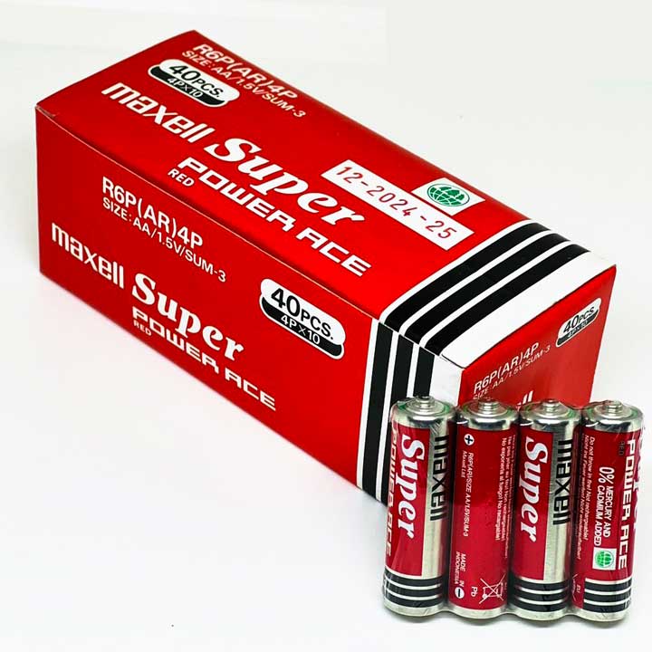 Pin Tiểu pin AA Maxell super power ace R6P vỉ 4 viên chính hãng ...