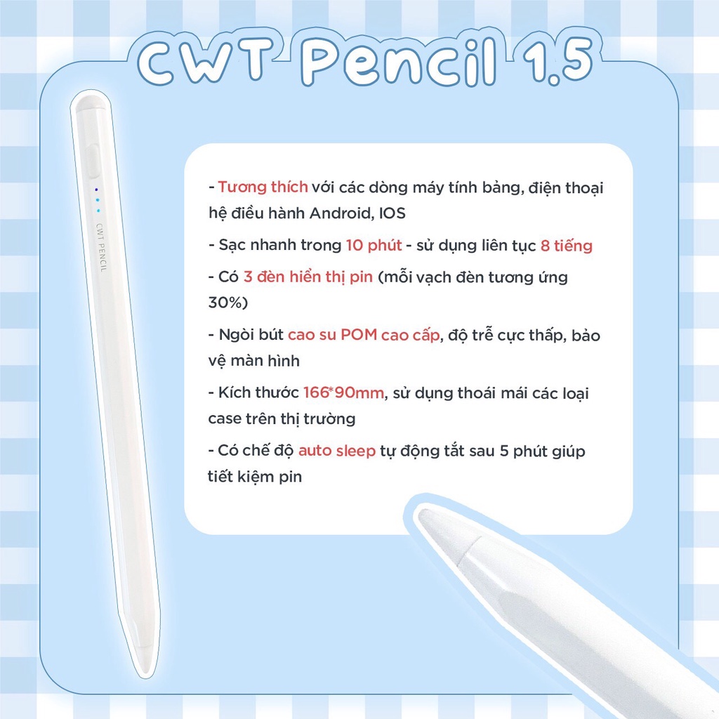 [QUÀ TẶNG DIGITAL] Bút Cảm Ứng CWT PENCIL V/S cho các dòng máy tính bảng, điện thoại IOS ...