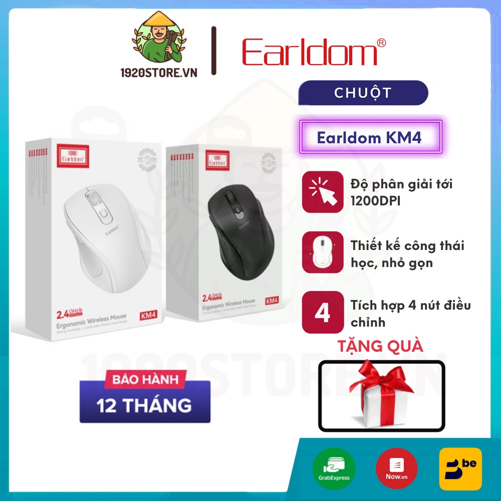 【Giao Hỏa Tốc】Chuột Không Dây Earldom ET-KM4 1200 DPI, Tích Hợp 4 Nút Điều Chỉnh - Chính Hãng BH ...