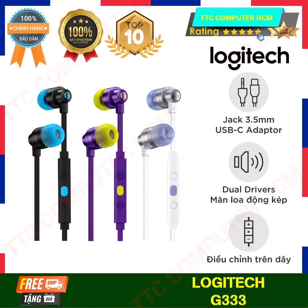 LOGITECH G333 | Tai nghe game in-ear LOGITECH G333 Dual Drivers Jack 3 ...