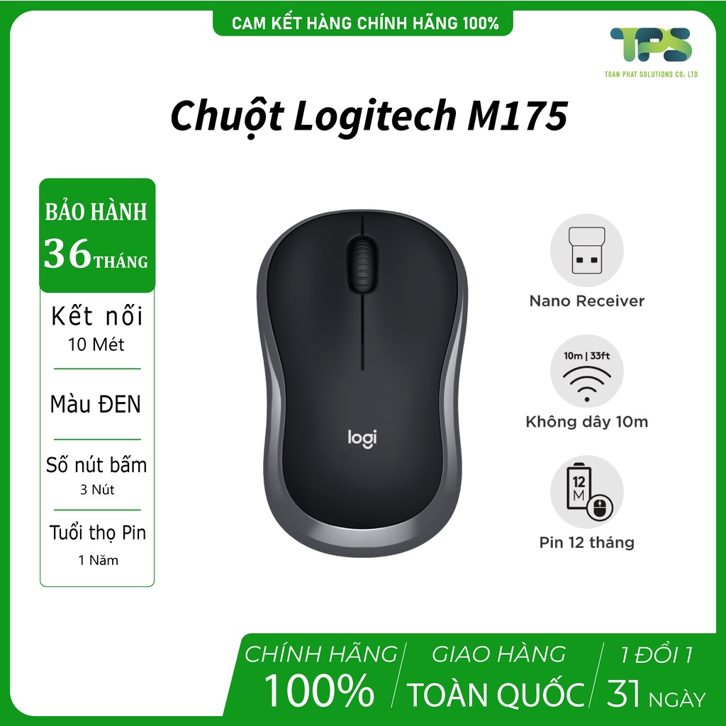 Chuột không dây Logitech M175 hàng chính hãng, Bảo hành 3 năm | TPST ...