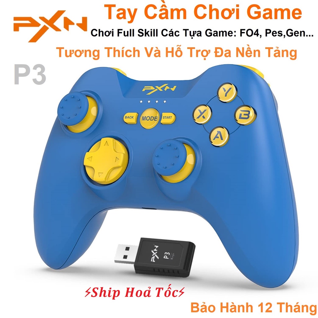 Tay Cầm Chơi Game Không Dây PXN - P3, Hỗ Trợ Cả Wireless + USB 2.4 ...