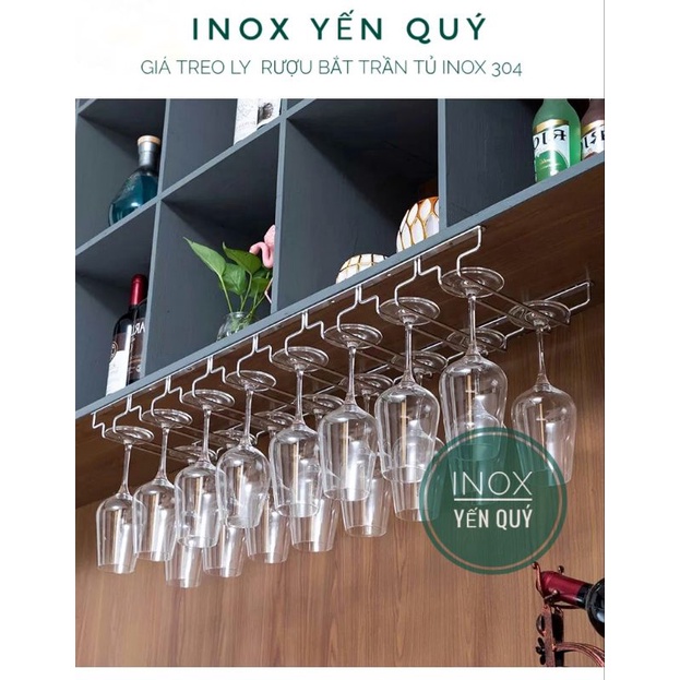 INOX 304 GIÁ KỆ TREO LY SÂU 22CM 3/4/5/6/7 HÀNG CHẤT LIỆU BẰNG INOX 304 TRẮNG GIÁ TREO LY RƯỢU ...