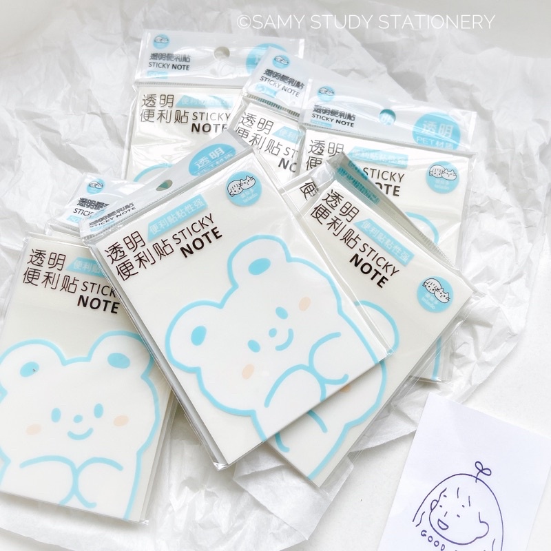 Tập 50 tờ giấy note ghi chú trong suốt Thỏ trắng / Samy Study ...