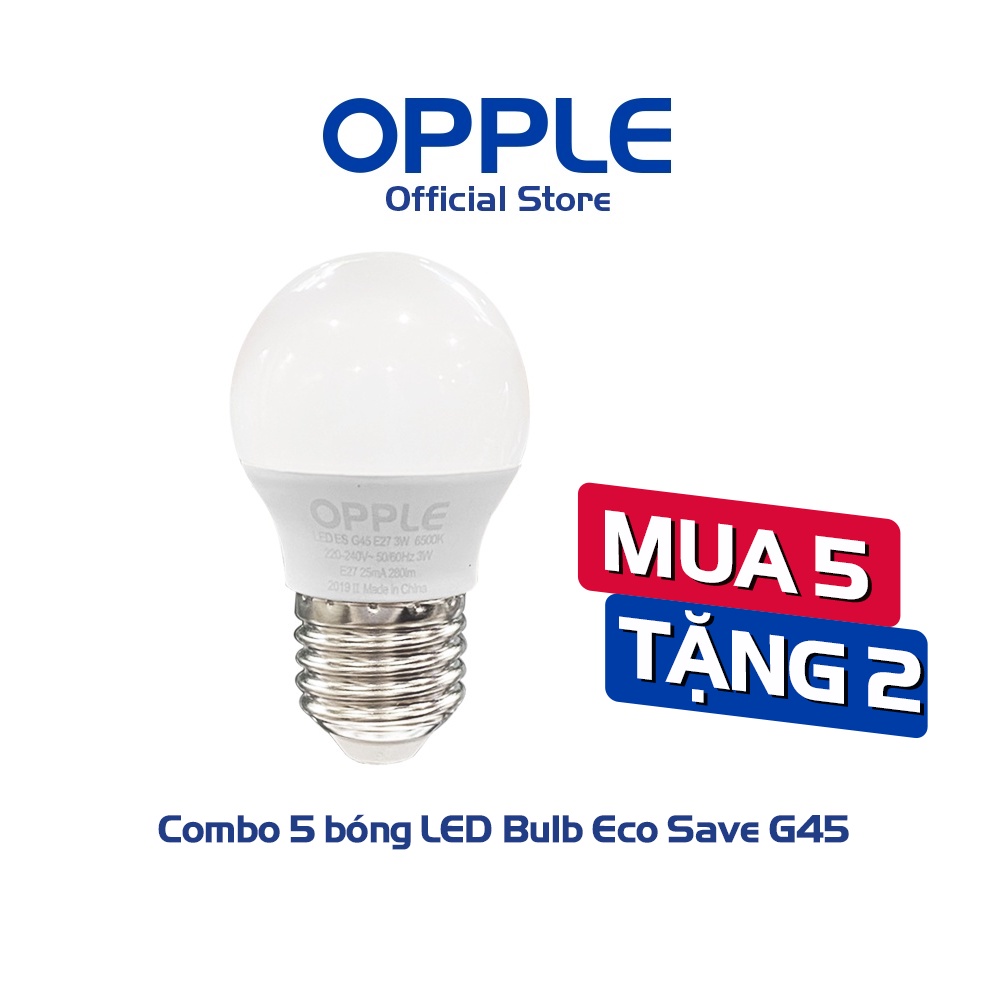 COMBO 5 Bóng Đèn OPPLE LED Bulb Eco Save G45 E27 3W - Ánh sáng vàng ...