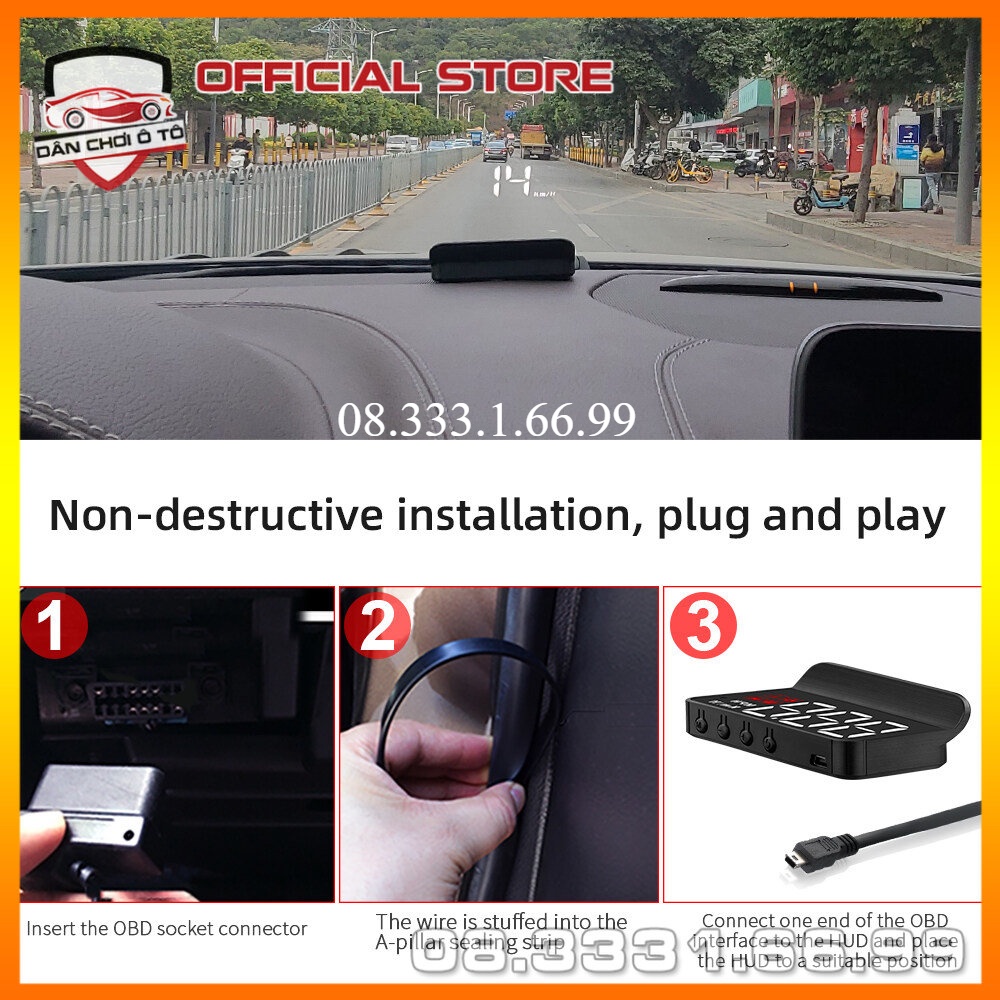 HUD M1 Hiển Thị tốc độ Màn Hình Kính Lái Ô Tô GPS kết nối qua cổng USb tiện lợi | Shopee Việt Nam